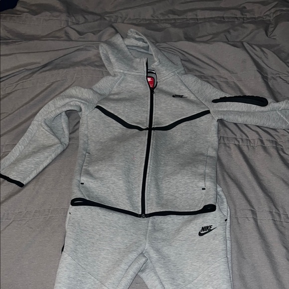 Nike | Matching Sets | Nike Tech Light Gray And Black Hoodie Set | Poshmark